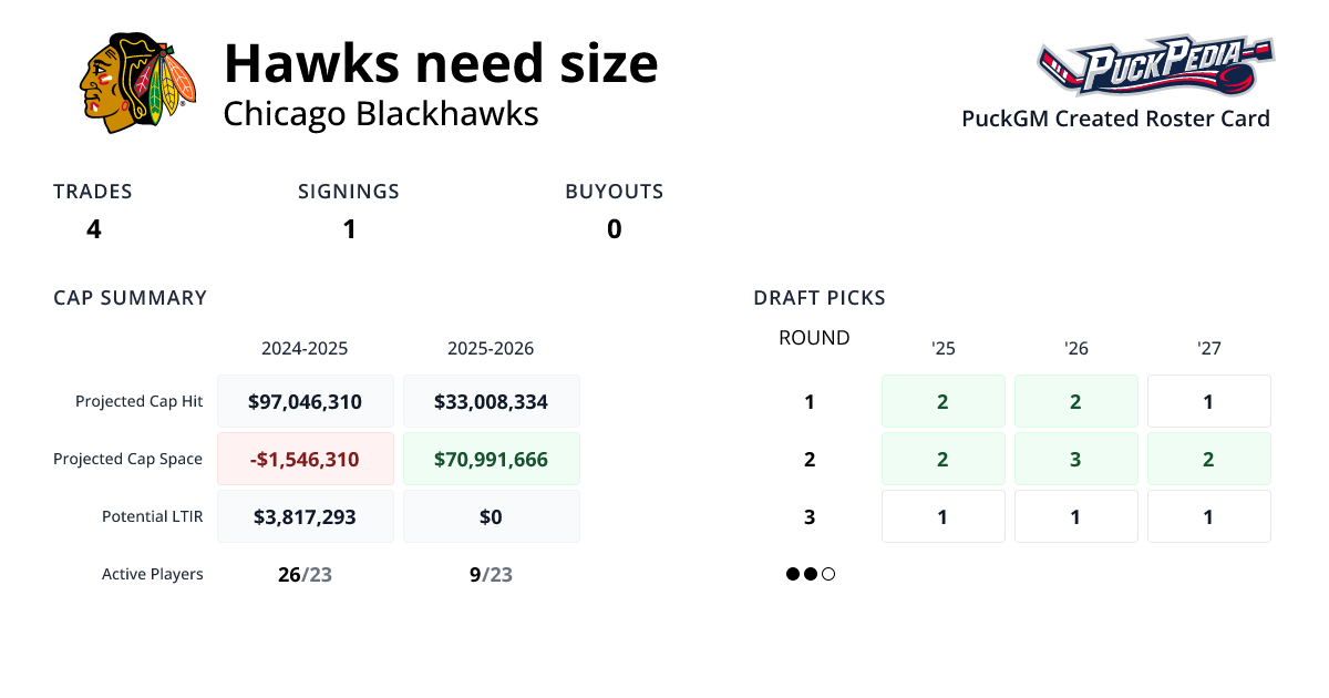 Hawks need size | PuckGM | PuckPedia